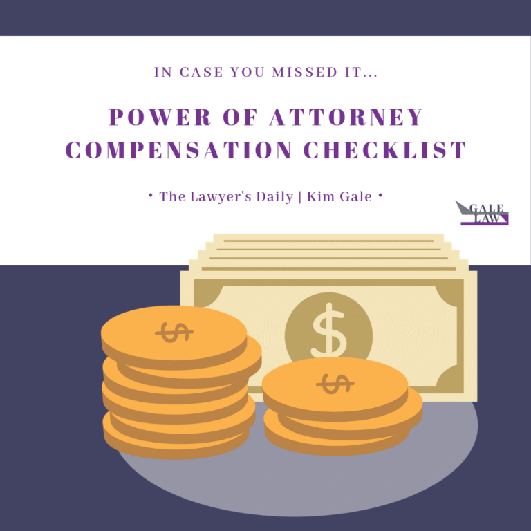 Power of Attorney Compensation Checklist - Gale Law Professional ...