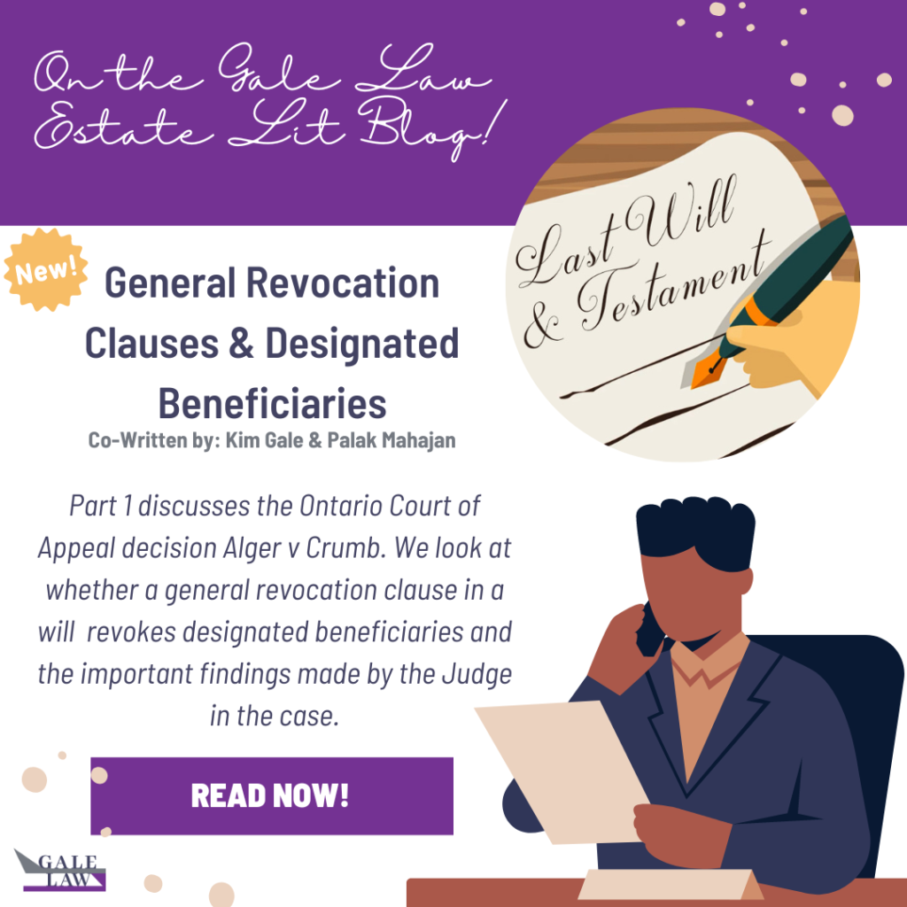 Part 1: General revocation clauses and designated beneficiaries - Gale ...